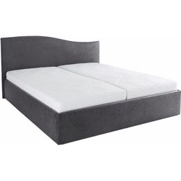 Polsterbett, grau (anthrazit), B:212cm L:210cm, Bezug Bett: wahlweise Kunstleder oder Microfaser (100% Polyester);Bonnell-Federkernmatratze: 51% Polypropylen, 39% Polyester und 10% Baumwolle;Kaltschaummatratze: 100% Polyester, Bezug abnehm- und waschbar bis 60C, Westfalia Schlafkomfort, Betten, Polsterbett ohne Bettkasten Polsterbett, inkl. Bettkasten bei Ausführung mit Matratze
