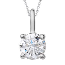 Kette mit Anhänger ONE ELEMENT "0.25 ct Diamant Brillant aus 950 Platin" Halsketten Gr. 0.25 ct, Platin 950-Diamanten, silberfarben (silber) Damen Ketten mit Anhänger Schmuckset - Set verstellbarer Halskette