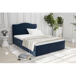 Polsterbett "Graz", blau (königsblau), L:210cm, Bezug 100% Polyester, Polsterung: Polsterwatte, Material Gestell: gepolsterter Holzwerkstoff, Westfalia Schlafkomfort, Betten, wahweise mit Stauraum, verschiedene Matratzenarten wählbar