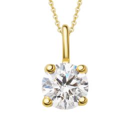 Kette mit Anhänger ONE ELEMENT "0.2 ct Diamant Brillant aus 585 Gelbgold" Halsketten Gr. 0.2 ct, Gelbgold 585-Diamanten, goldfarben (gold) Damen Ketten mit Anhänger Schmuckset - Set verstellbarer Halskette