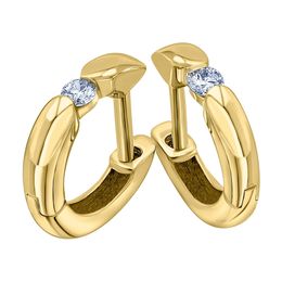 Paar Creolen ONE ELEMENT "0,20 ct Diamant Brillant Ohrringe aus 585 Gelbgold" Gr. Damen, 0.20 ct mit Diamant, Diamanten, goldfarben (gold) Damen Creolen Gold Schmuck