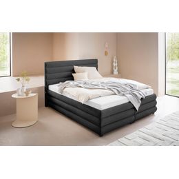 Polsterbett "Maylis", grau (anthrazit), B:172cm L:211cm, 100% Polyester, LeGer Home by Lena Gercke, Betten, Polsterbett ohne Bettkasten Polsterbett, wahlweise mit und ohne Matratze und Lattenrost, auch in 200cm Breite
