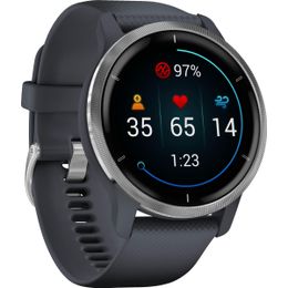 Smartwatch Garmin "Venu 2" Smartwatches grau Fitness-Tracker 25 vorinstallierten Sport-Apps