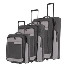 Trolleyset Travelite "VIIA L/M/S, 2w" grau (schiefer) Koffer-Sets Koffer Trolleys Kofferset Reisegepäck mit erweiterbarem Volumen und TSA Schloss