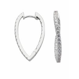 Adelia´s Paar Ohrhänger ADELIA´S "1 Paar 925 Silber Ohrringe / Creolen mit Zirkonia", silber, Ohrringe, Damen, Damen, Silber 925 (Sterlingsilber), 925 Sterling Silber mit Zirkonia Silberschmuck für Damen