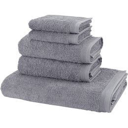 Möve Handtuch Set MÖVE "Basic" Handtücher (Packung) Gr. (5 St.), grau Handtuch-Sets in hochwertigster Walkfrottier Qualität