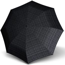 Taschenregenschirm Knirps "T.400 Extra Large Duomatic, check" grau (check) Regenschirme Taschenschirme mit großem Schirmdach für 2 Personen