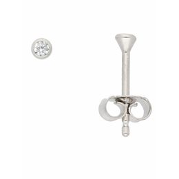 Adelia´s Paar Ohrhänger ADELIA´S "585 Weißgold Ohrringe Ohrstecker mit Zirkonia Ø 2,5 mm" Gr. Damen, Weißgold 585, silberfarben (silber) Damen Ohrhänger mit Zirkonia Goldschmuck für