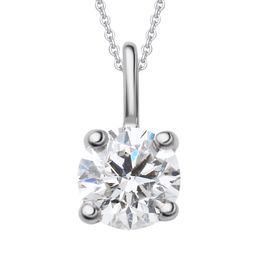 Ketten-Anhänger ONE ELEMENT "0.2 ct Diamant Brillant Anhänger aus 950 Platin" Schmuckanhänger Gr. 0.2 ct mit Diamant, Platin 950, silberfarben (silber) Damen Platin Schmuck