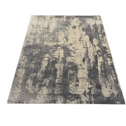 Teppich Musterring "WAVE ARTE" Teppiche Gr. B/L: 140 cm x 200 cm, 9 mm, 1 St., grau (grau, creme) Esszimmerteppiche exlcusive Musterring DELUXE COLLECTION kuscheliges Microfaser Garn