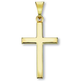 Kette mit Anhänger ONE ELEMENT "Kreuz aus 333 Gelbgold" Halsketten Gr. Gelbgold 333, goldfarben (gold) Damen Schmuckset - Set mit verstellbarer Halskette