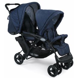 CHIC 4 BABY Geschwisterwagen CHIC4BABY "Duo, navy" blau (navy) Baby Kinderwagen Geschwisterwagen mit feststellbaren Doppelschwenk-Vorderrädern