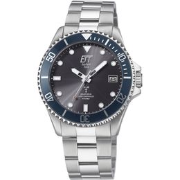 Funkuhr ETT "Professional, EGS-11605-35M" Armbanduhren silberfarben (edelstahlfarben) Herren Solaruhren Armbanduhr, Herrenuhr, Datum, Solar