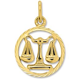 Sternzeichen-Anhänger ONE ELEMENT "Waage Sternzeichen Anhänger aus 333 Gelbgold" Schmuckanhänger Gr. Waage, Gelbgold 333, goldfarben (gold) Damen Gold Schmuck Waage