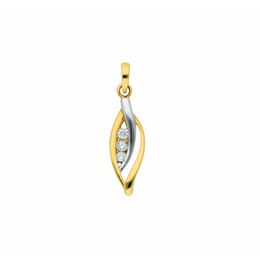 Adelia´s Ketten-Anhänger ADELIA´S "333 Gold Anhänger mit Zirkonia" Schmuckanhänger Gr. mit Zirkonia, Weißgold 333, goldfarben (gold) Damen mit Zirkonia Goldschmuck für