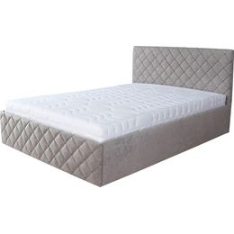 Polsterbett, grau (hellgrau), B:190cm L:212cm, Bezug Bett: Microfaser (100% Polyester);Bonnell-Federkernmatratze: 51% Polypropylen, 39% Polyester, 10% Baumwolle;Kaltschaummatratze: 100% Polyester, Bezug abnehm- und waschbar bis 60C, Westfalia Schlafkomfort, Betten, inkl. Bettkasten bei Ausführung mit Matratze