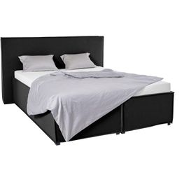 Polsterbett "Isaline", grau (anthrazit), B:193cm L:213cm, 100% Polyester, LeGer Home by Lena Gercke, Betten, Polsterbett ohne Bettkasten Polsterbett, wahlweise ohne Matratze oder mit 3 Matratzenarten, Kopfteilhöhe 107 cm