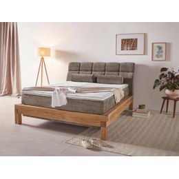 Boxspringbett Home Affaire "Villads", gr&uuml;n (pino), B:179cm L:231cm, Komplettbetten, Boxspringbett, Liegefl&auml;che: 160/200 cm aus Balkeneiche, Inside-Boxspring-Unterbau