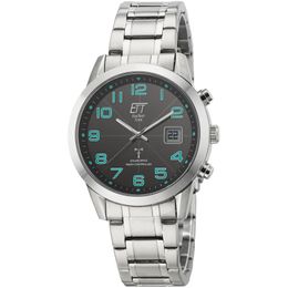 Funkuhr ETT "Basic, EGS-11500-22M" Armbanduhren silberfarben Herren Solaruhren Armbanduhr, Herrenuhr, Datum, Solar