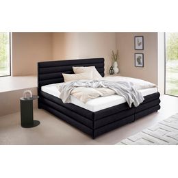 Polsterbett "Maylis", grau (anthrazit), B:212cm L:211cm, 100% Polyester, LeGer Home by Lena Gercke, Betten, Polsterbett ohne Bettkasten Polsterbett, wahlweise mit und ohne Matratze und Lattenrost, auch in 200cm Breite