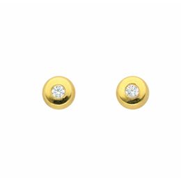 Adelia´s Paar Ohrhänger ADELIA´S "1 333 Gold Ohrringe / Ohrstecker mit Zirkonia Ø 4,8 mm" Gr. Damen, Gelbgold 333, goldfarben (gold) Damen Ohrhänger mit Zirkonia Goldschmuck für