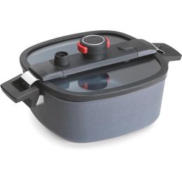 Dampfgartopf WOLL MADE IN GERMANY "Active-Lite" Töpfe Gr. 5,5 l + Höhe 10,5 cm, grau (anthrazit) Weitere Töpfe Dampfkochtopf, incl. Active-Lite Deckel, Induktion, 5,5 Liter