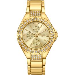 Quarzuhr Buffalo "TLA-91436-62M" Armbanduhren goldfarben Damen Quarzuhren Armbanduhr, Damenuhr