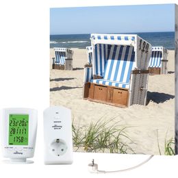 Marmony Infrarotheizung "Motiv Strandkorb" Heizkörper BxHxT: 50x60x2 cm, mit Fernbedienung und Timer Gr. B/H/T: 50 cm x 60 cm x 2 cm, 500 W, mittig, bunt Heizkörper