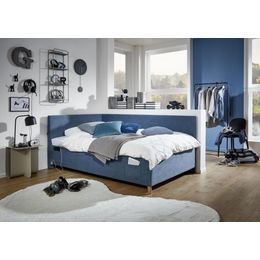 Meise Möbel Kinderbett MEISE.MÖBEL "COOL II", blau (ocean, ocean), B:100cm L:210cm, Betten, Polsterbett wahlweise mit Bettkasten, Jugendbett inkl. USB Anschlüsse