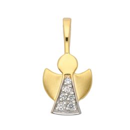 Adelia´s Ketten-Anhänger ADELIA´S "333 Gold Anhänger Engel mit Zirkonia" Schmuckanhänger Gr. Kinder, Weißgold 333, goldfarben (gold) Damen Anhänger mit Zirkonia Goldschmuck für