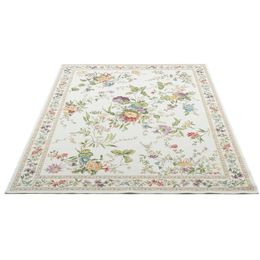 Teppich Theko "Flomi Sagrini" Teppiche Gr. B/L: 200 cm x 290 cm, 4 mm, 1 St., beige (creme) Baumwollteppiche Flachgewebe, Pastell-Farben, Blumen Design