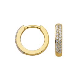 Adelia´s Paar Ohrhänger ADELIA´S "333 Gold Ohrringe Creolen Ø 13,1 mm" Gr. Damen, Gelbgold 333, goldfarben (gold) Damen Ohrhänger mit Zirkonia Goldschmuck für