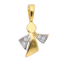 Adelia´s Ketten-Anhänger ADELIA´S "333 Gold Anhänger Engel mit Zirkonia" Schmuckanhänger Gr. Weißgold 333, goldfarben (gold) Damen 333 Gold mit Zirkonia Goldschmuck für