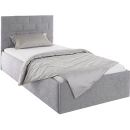 Polsterbett, grau, B:110cm H:98cm L:210cm, Bezug Bett: 100% Polyester;Bonnell-Federkernmatratze: 51% Polypropylen, 39% Polyester, 10% Baumwolle;Kaltschaummatratze: 100% Polyester, Bezug abnehm- und waschbar bis 60C, Westfalia Schlafkomfort, Betten, inkl. Bettkasten bei Ausführung mit Matratze