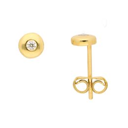 Adelia´s Paar Ohrhänger ADELIA´S "585 Gold Ohrringe Ohrstecker Ø 5 mm" Gr. Damen, Gelbgold 585, goldfarben (gold) Damen Ohrhänger mit Zirkonia Goldschmuck für