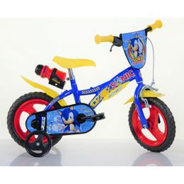 Kinderfahrrad DINO "Sonic 12 Zoll" Fahrräder Gr. 21 cm, 12 Zoll (30,48 cm), blau Kinder Kinderfahrräder mit Stützrädern, Trinkflasche und Frontschild