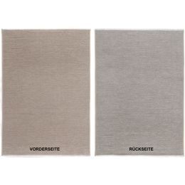 Teppich OCI DIE TEPPICHMARKE "JOKER OF STRIPES" Teppiche Gr. B/L: 160 cm x 230 cm, 1 St., beige (beige, grau) Esszimmerteppiche Wendeteppich, weiche flache Oberfläche