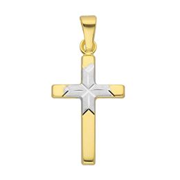 Adelia´s Ketten-Anhänger ADELIA´S "333 Gold Kreuz Anhänger" Schmuckanhänger Gr. Weißgold 333, goldfarben (gold) Damen Goldschmuck für & Herren