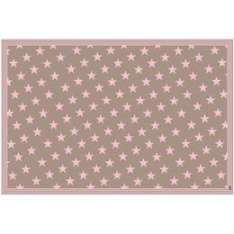 MySpotti Vinylteppich "Buddy Mini Star Rose" Teppiche statisch haftend Gr. B/L: 136 cm x 203 cm, 0,5 mm, 1 St., bunt (rosa, braun)