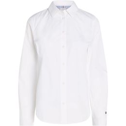 Hemdbluse Tommy Hilfiger Curve "CRV SMD ESSENTIAL REGULAR SHIRT" Gr. 48, weiß (th_optic_white) Damen Blusen Hemdblusen mit Logoprägung