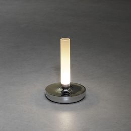 LED Tischleuchte Konstsmide "Biarritz" Lampen Gr. Ø 13,5 cm Höhe: 20,5 cm, silberfarben (silber) LED Tischlampen Biarritz USB-Tischl. silber, 180027004000K, dimmbar
