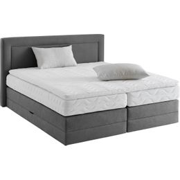 Boxspringbett, grau (anthrazit), B:195cm L:210cm, Westfalia Schlafkomfort, Komplettbetten, Boxspringbett, wahlweise mit Bettkasten und Topper