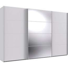 Schwebetürenschrank wimex "Norderstedt" Schränke Gr. B/H/T: 360 cm x 236 cm x 64 cm, 3 St., weiß (weiß, spiegel) INKLUSIVE 2 Stoffboxen und zusätzliche Einlegeböden, mit Spiegel