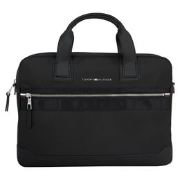 Messenger Bag Tommy Hilfiger "TH ELEVATED NYLON COMPUTER BAG" Gr. B/H/T: 40 cm x 30 cm x 9 cm, schwarz Damen Taschen Businesstaschen im praktischem Format