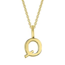 Kette mit Anhänger ONE ELEMENT "Buchstabe Q Buchstaben aus 333 Gelbgold" Halsketten Gr. Gelbgold 333, goldfarben (gold) Damen Ketten mit Anhänger Schmuckset - Set verstellbarer Halskette