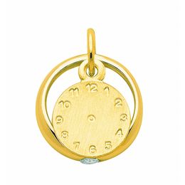 Adelia´s Ketten-Anhänger ADELIA´S "333 Gold Anhänger Taufuhr mit Zirkonia Ø 11,1 mm" Schmuckanhänger Gr. Gelbgold 333, goldfarben (gold) Damen mit Zirkonia Goldschmuck für