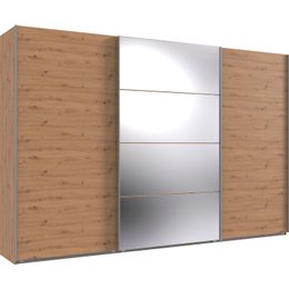 Schwebetürenschrank wimex "Norderstedt" Schränke Gr. B/H/T: 360 cm x 236 cm x 64 cm, 3 St., braun (artisan eiche nachbildung, spiegel) INKLUSIVE 2 Stoffboxen und zusätzliche Einlegeböden, mit Spiegel