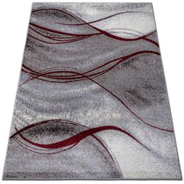 Teppich Home Affaire "Tritom" Teppiche Gr. B/L: 240 cm x 320 cm, 9 mm, 1 St., rot Esszimmerteppiche mit besonders weichem Flor, Kurzflor, modernes Wellen Muster