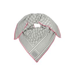 Dreieckstuch Zwillingsherz "LIV" pink (grau, pinke kante) Damen Modetücher Dreieckstücher mit Kontrastrand und Hahnentritt-Muster