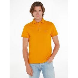 Poloshirt Tommy Hilfiger "1985 SLIM POLO" Gr. L, orange (rich ochre) Herren Shirts Kurzarm aus leicht strukturiertem Piqué-Material